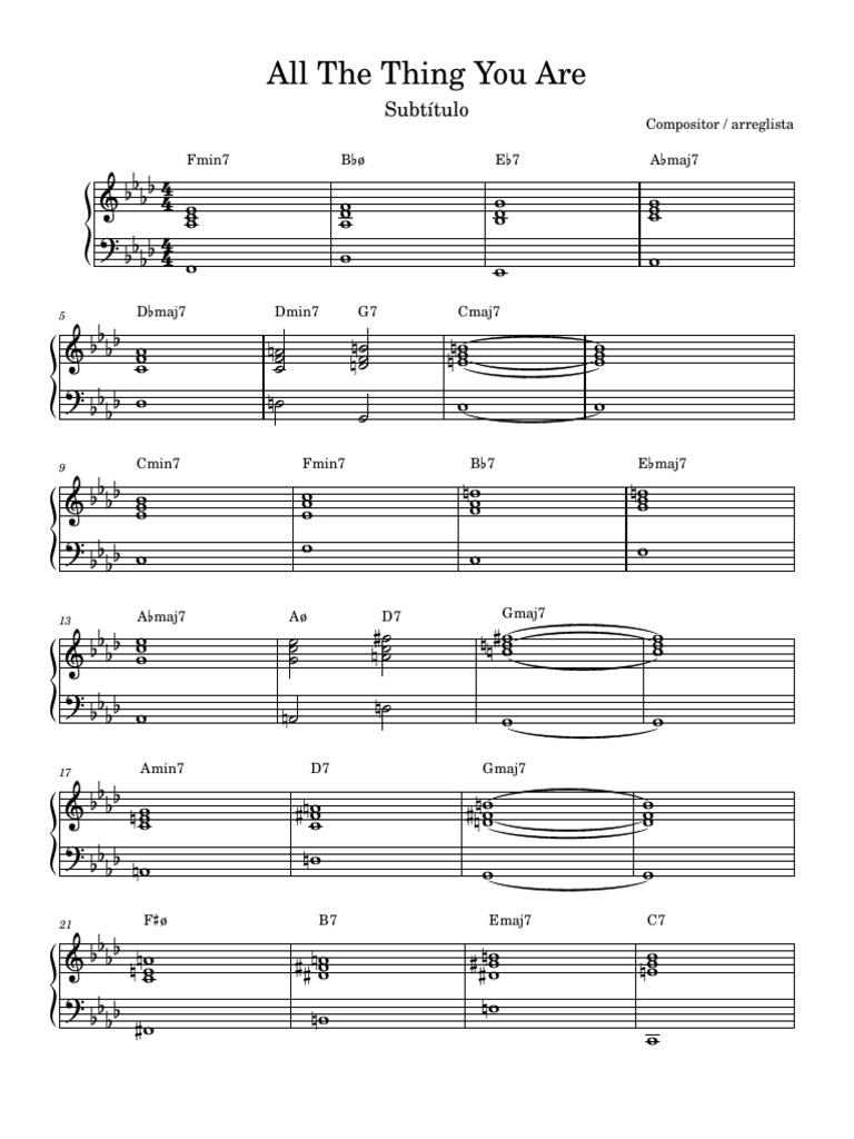 All The Thing You Are Basic Chords | PDF