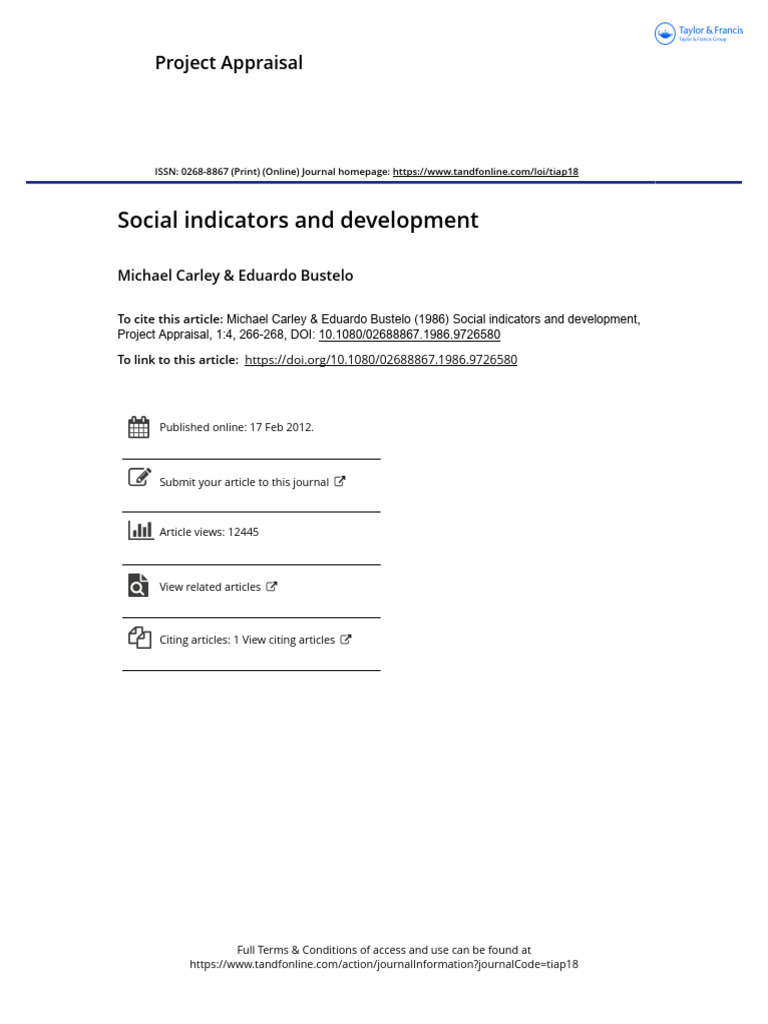 Social Indicators and Development | PDF | Economics | Cost–Benefit Analysis