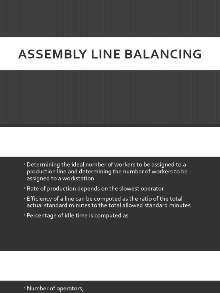 Lecture 3 - Line Balancing | PDF Lecture 3 - Line Balancing | PDF