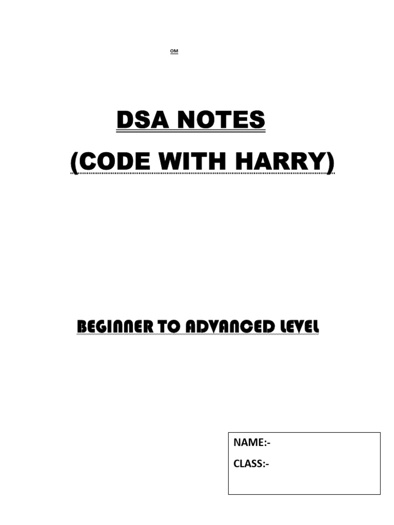 Whole Dsa Notes Made by Me | PDF | Pointer (Computer Programming ...