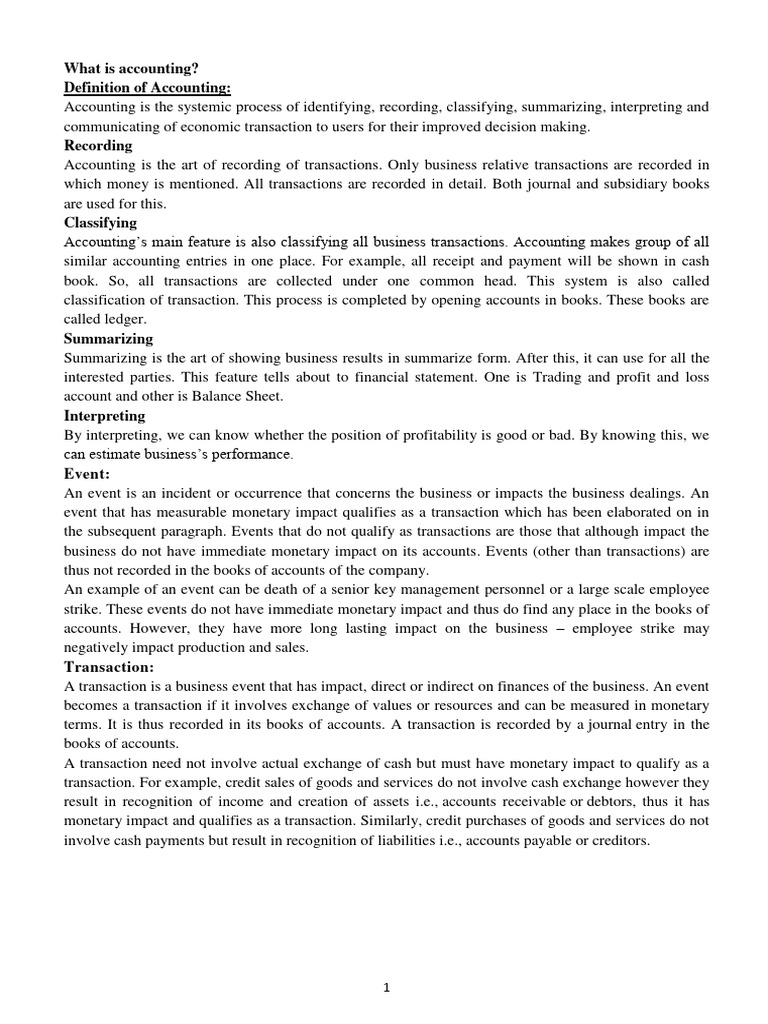 Chapter 01 Basic concept of Accounting | Download Free PDF | Equity (Finance) | Balance Sheet