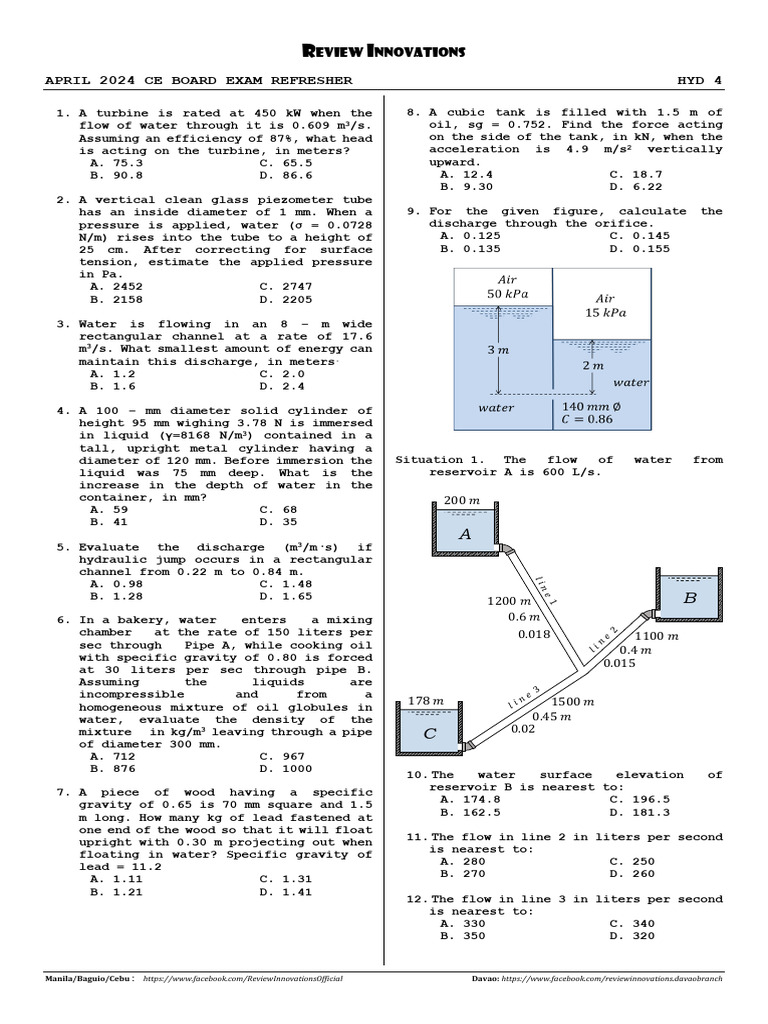Hyd Ref for cele2024 | PDF | Pressure | Liquids