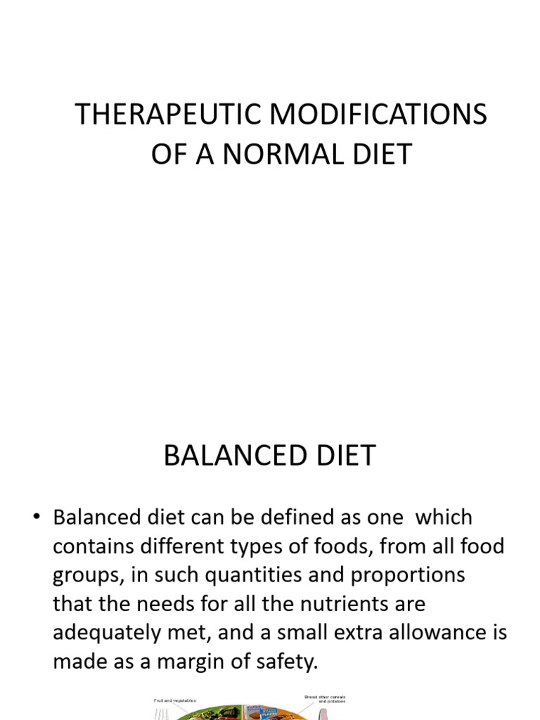 Therapeutic Modifications of Diet | PDF | Foods | Diet (Nutrition)