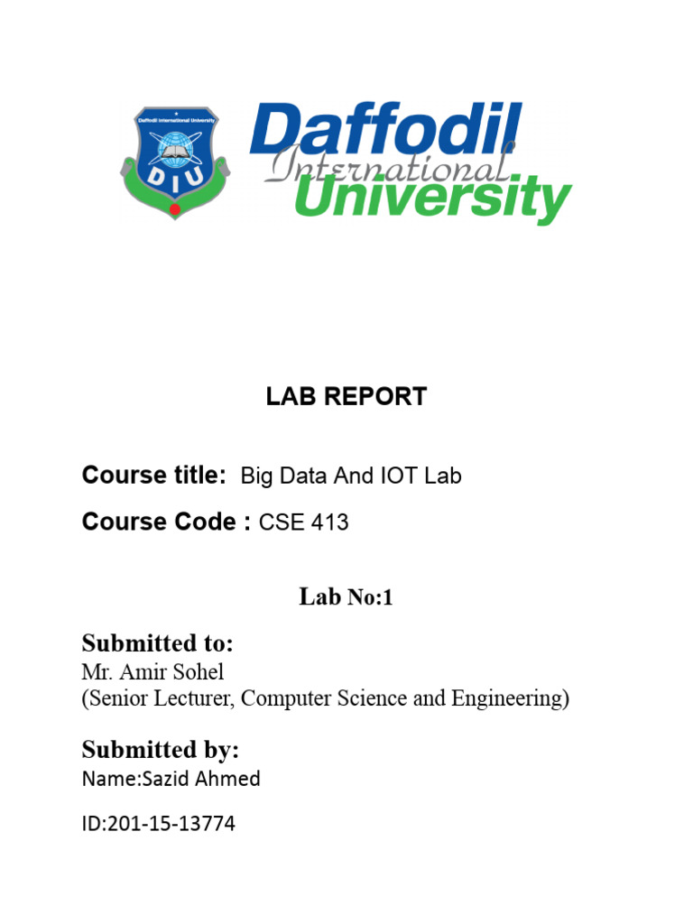 Big Data and IoT Lab Report 1 | PDF