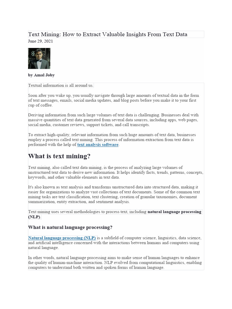 Text Mining | PDF | Analytics | Data Analysis