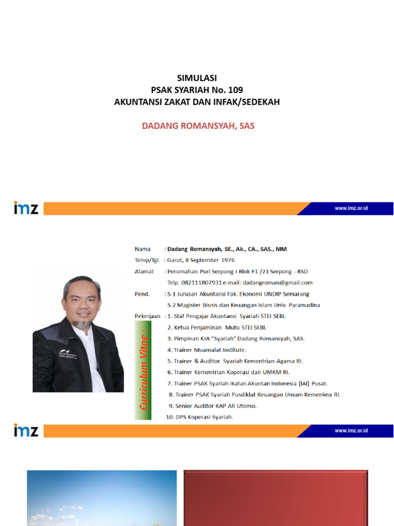 Bahan Simulasi PSAK No 109 - Akuntansi ZIS - Dadang Romansyah | PDF