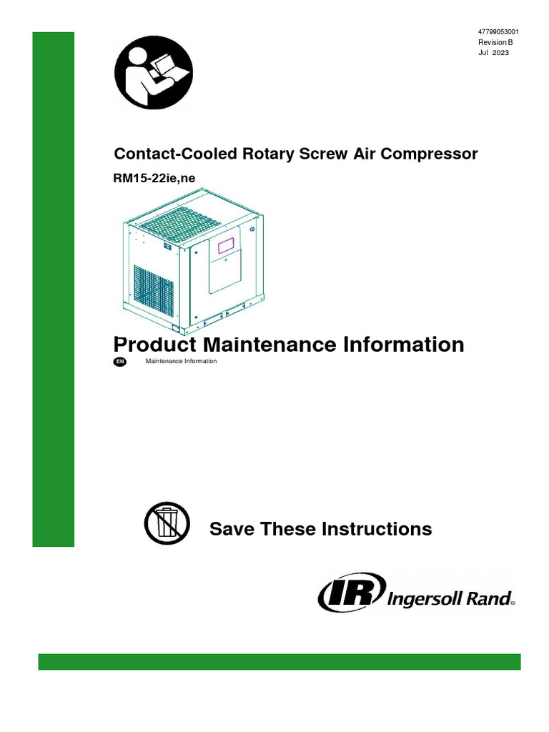 Product Maintenance Information: Contact-Cooled Rotary Screw Air ...