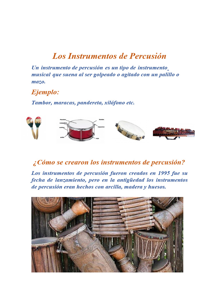 Los Instrumentos de Percusión | PDF