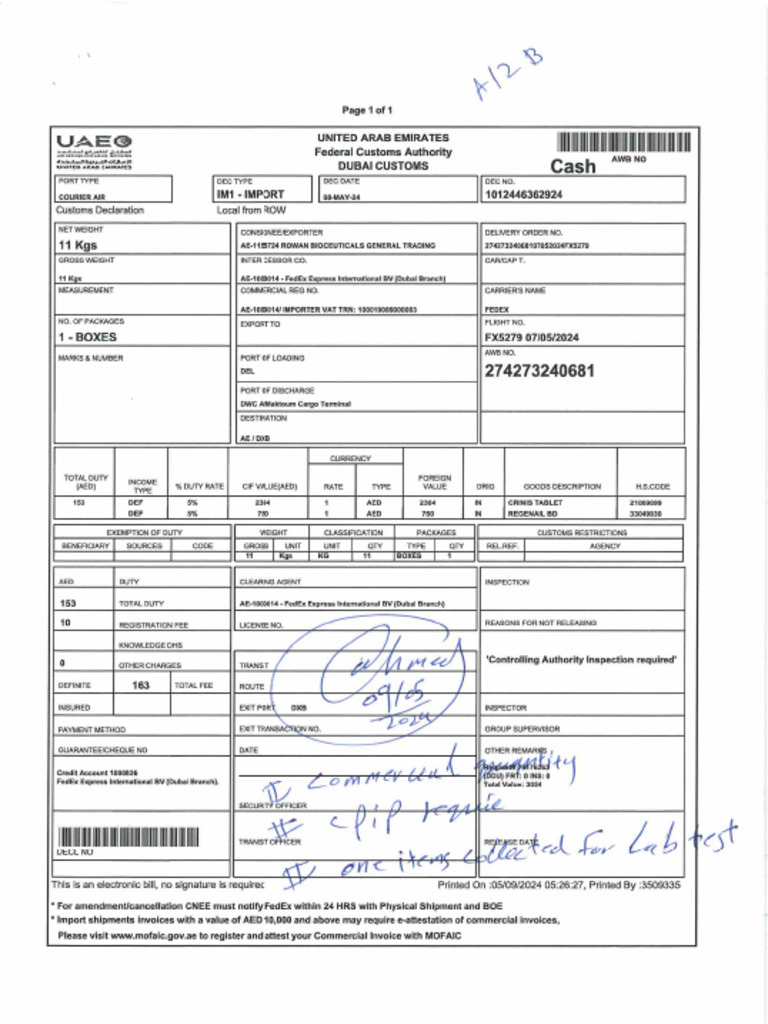 Fedex Shipment Document | PDF