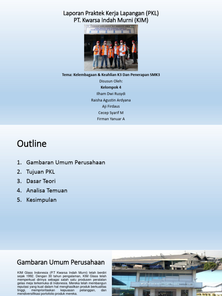PPT LAPORAN PKL PT KIM | PDF