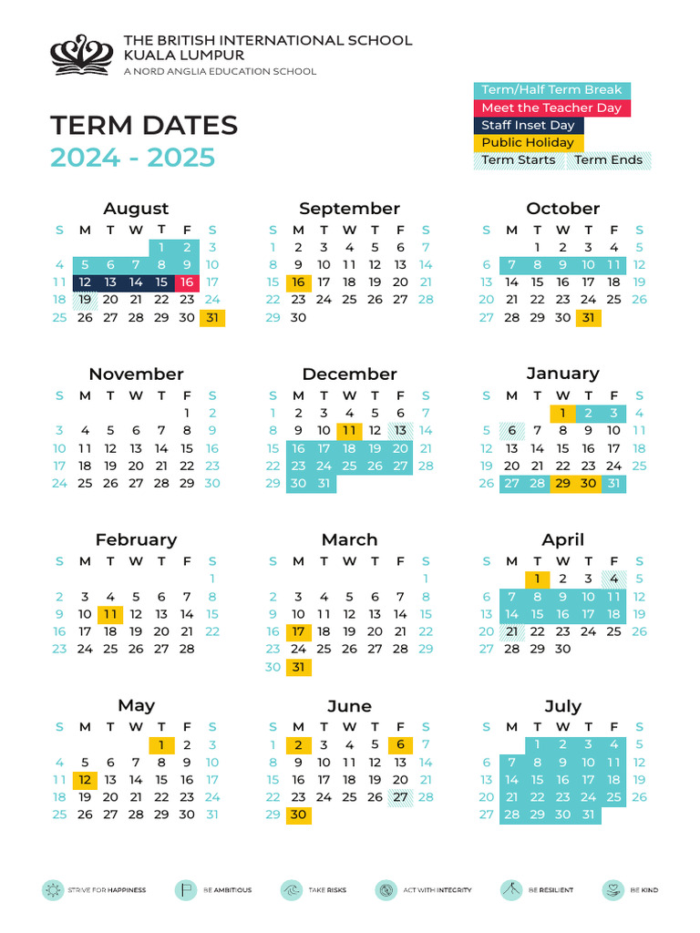 BSKL Academic Calendar 2024-2026 | PDF | Schools | Educational Institutions