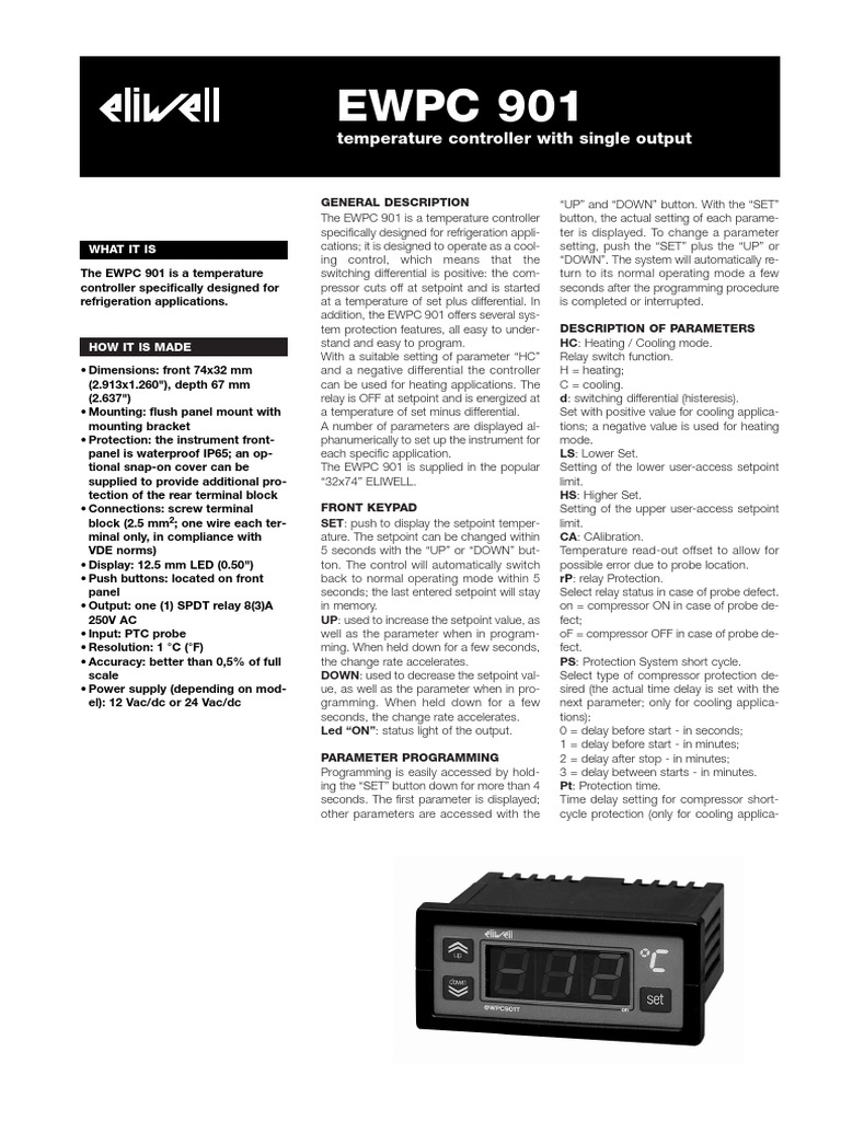 Eliwell Manual (Display Control) | PDF | Alternating Current | Power Supply