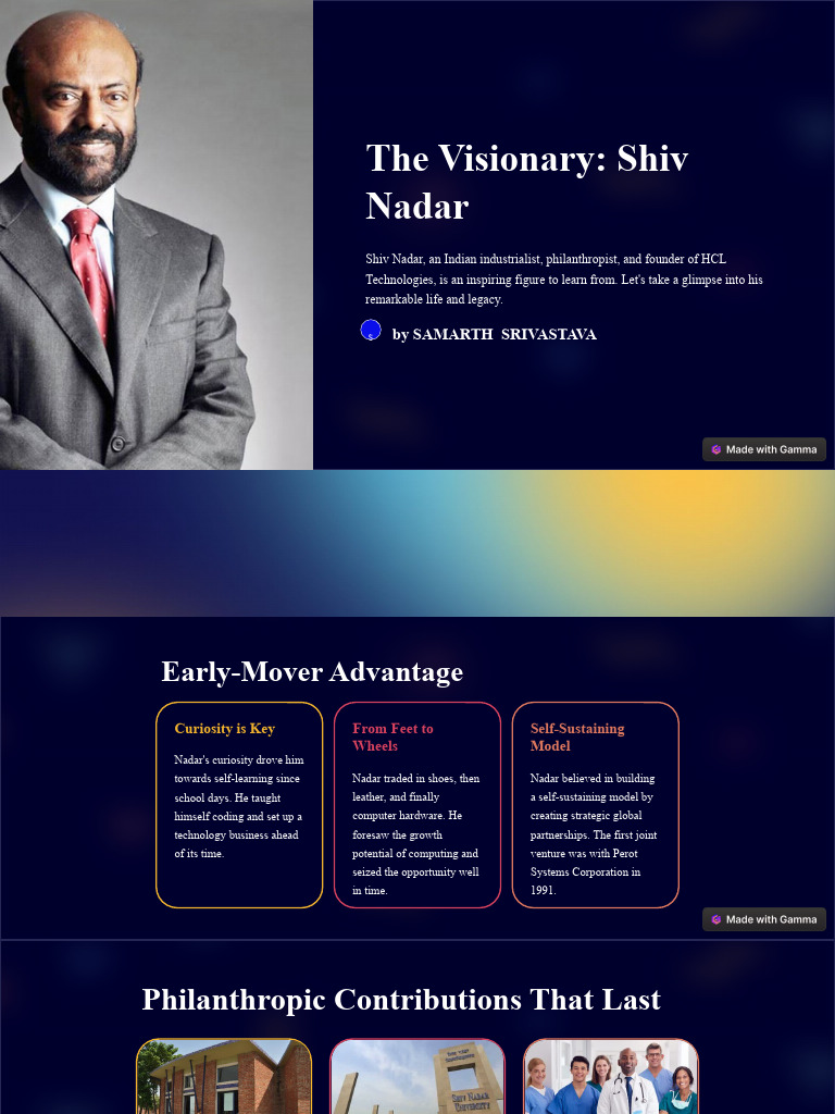 The Visionary Shiv Nadar | PDF | Philanthropy | Innovation