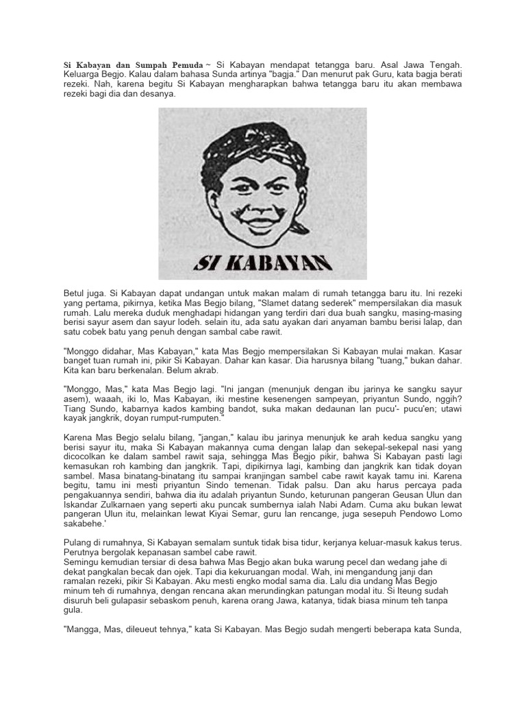 Si Kabayan Dan Sumpah Pemuda | PDF