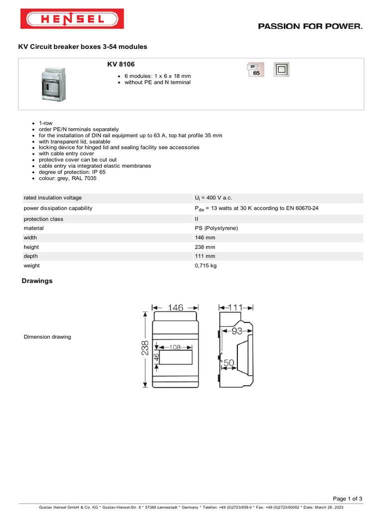 hensel_electric | PDF | Insulator (Electricity) | Equipment
