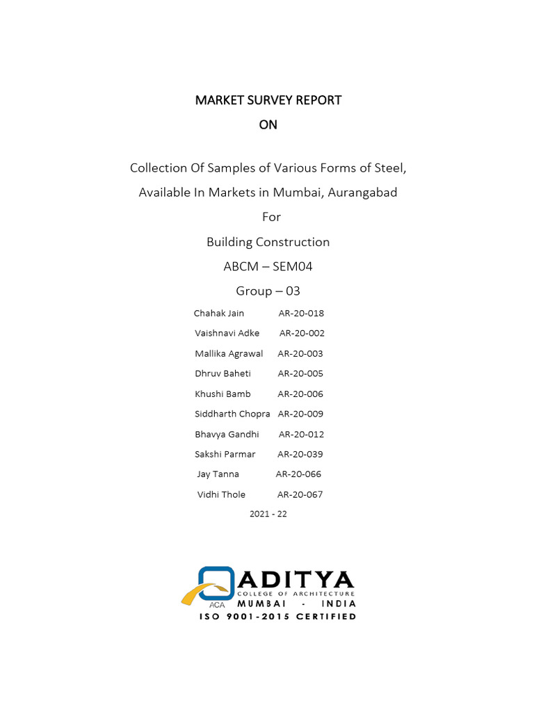 Steel Market Survey for Construction | PDF | Stainless Steel | Steel