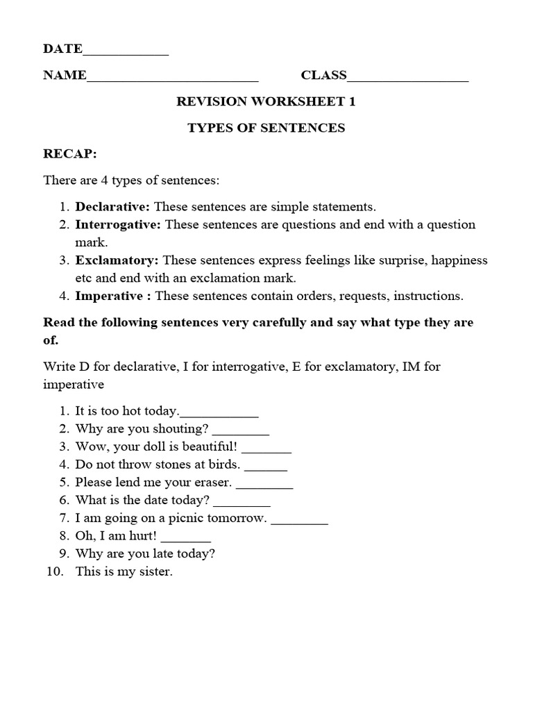 English Revision Worksheet 1 | PDF | Language Arts & Discipline