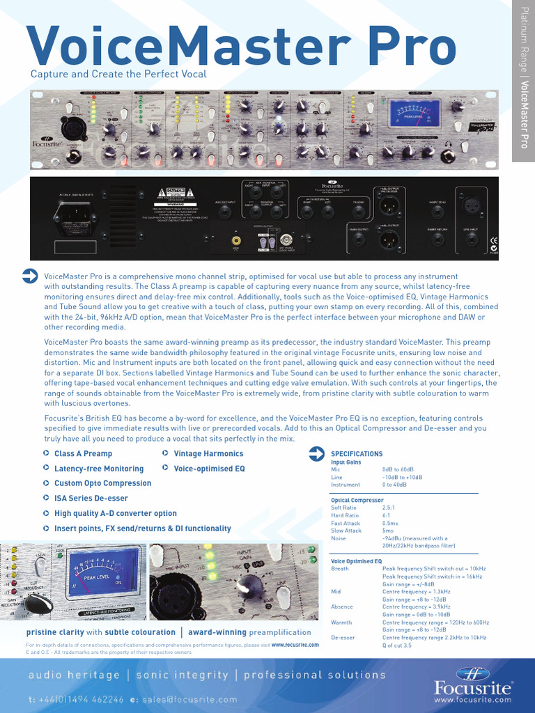 VM Pro | PDF | Equalization (Audio) | Electronics