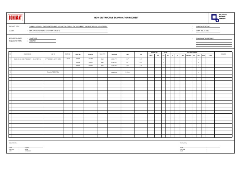 pwht REQUEST P11 | PDF | Process Engineering | Mechanical Engineering