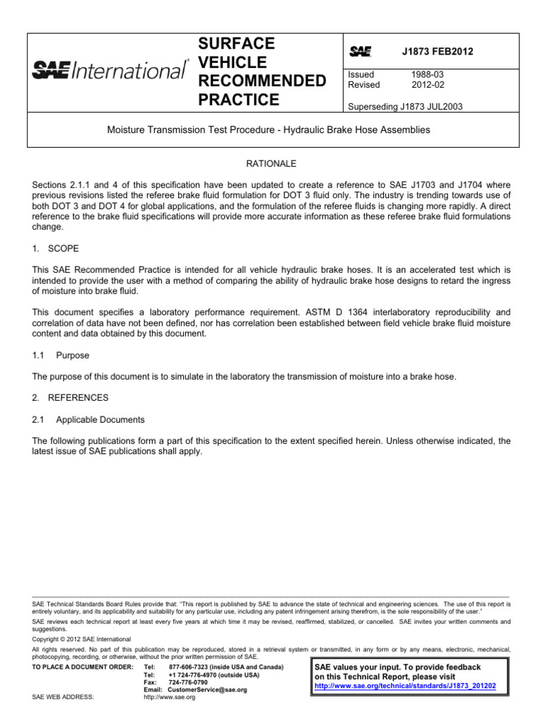 Sae J1873-2012 | PDF | Specification (Technical Standard)