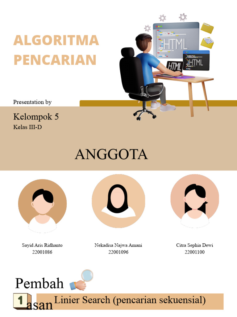 Algoritma Pencarian - Kelompok 5 | PDF | Metode & Bahan Ajar