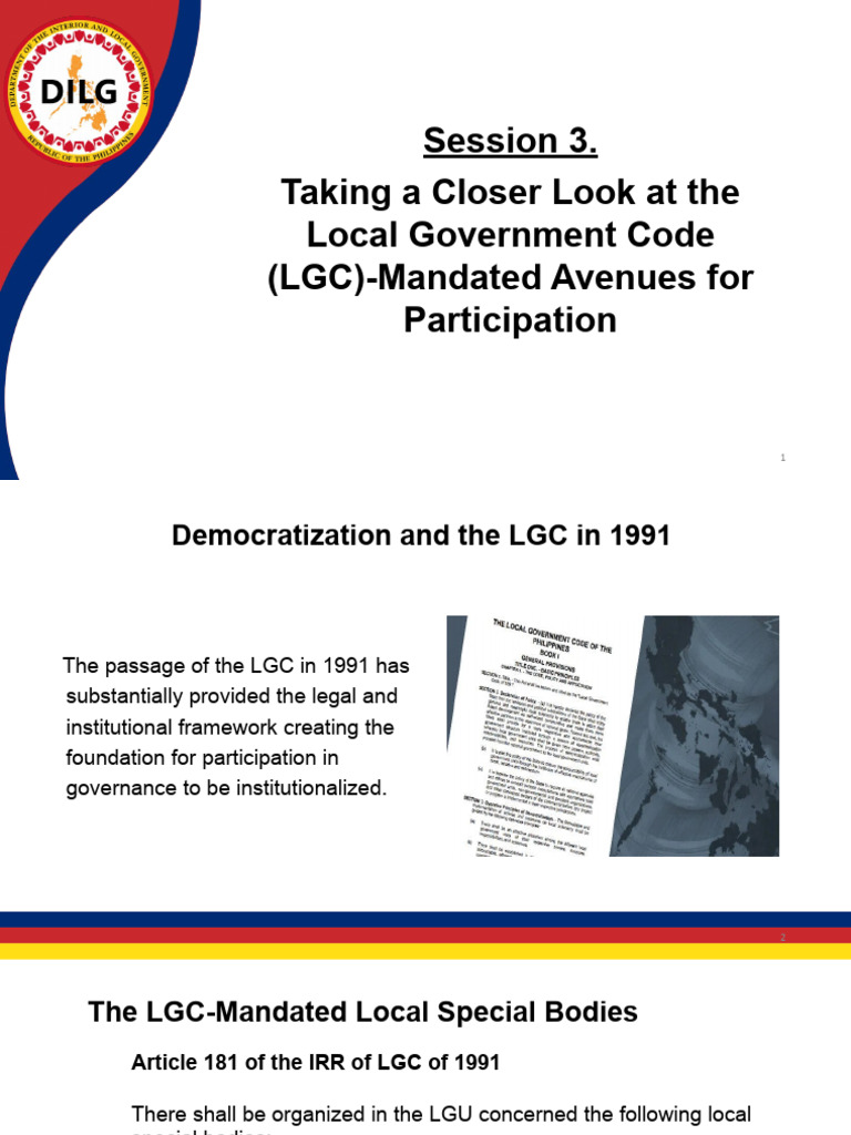 Session 3. LGC-Mandated Avenues of Participation - Aug 2023 | PDF ...