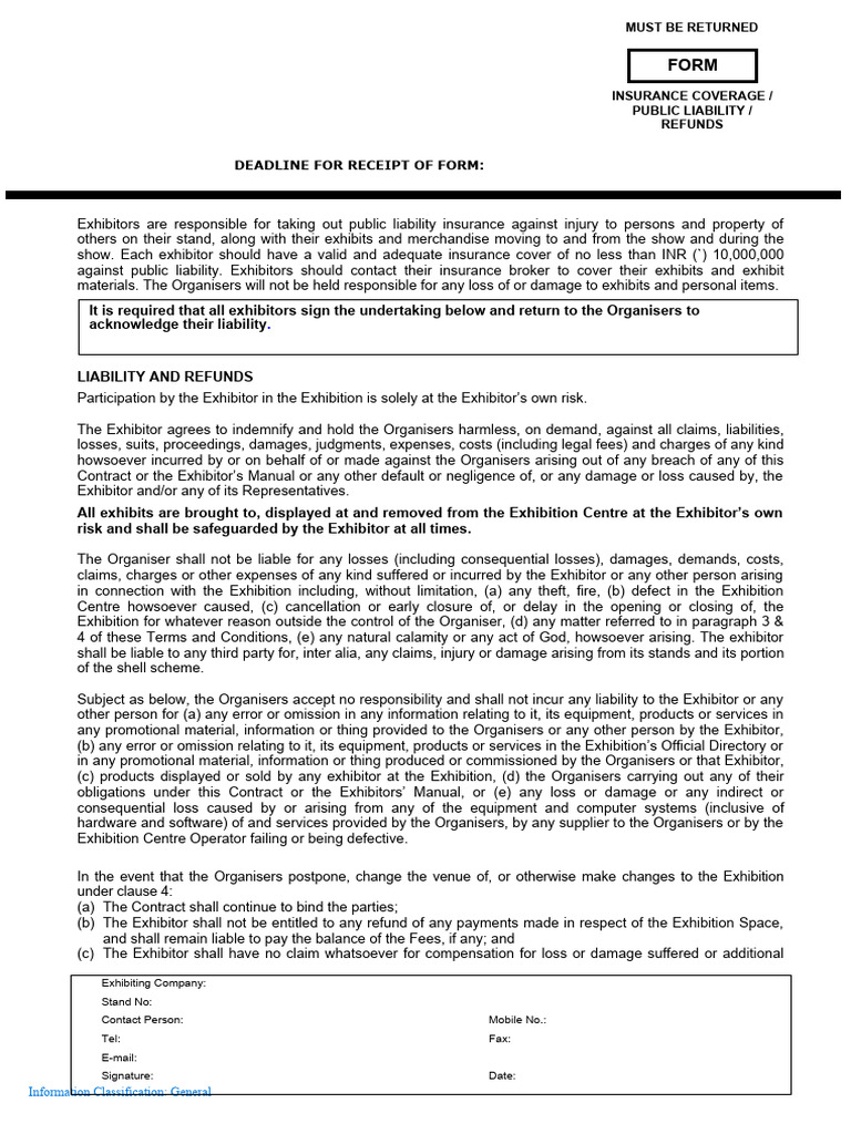 Insurance Form | PDF | Liability Insurance | Insurance
