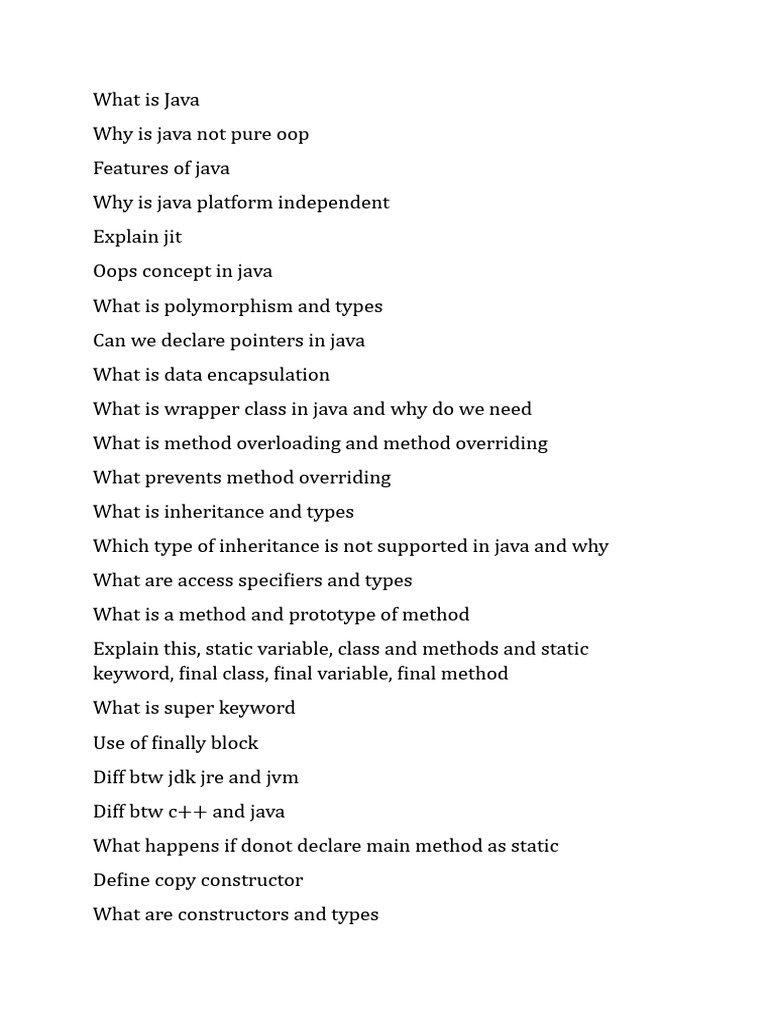 Java Basics and OOP Concepts Explained | PDF
