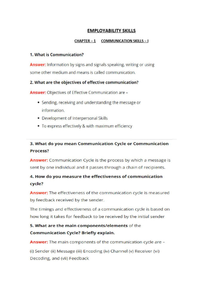 Es CH1 Communicationskills-I | PDF | Career & Growth | Self-Improvement