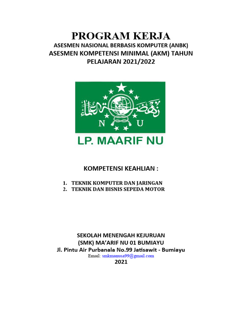 Program Kerja Anbk | PDF