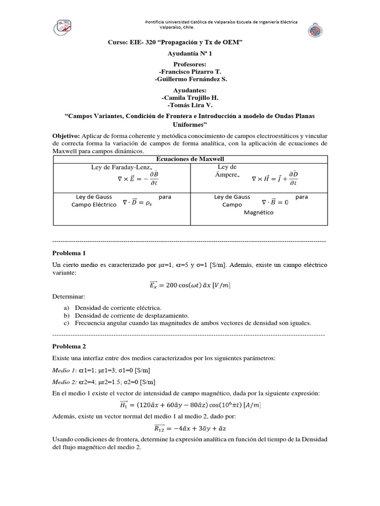 Ayudantia N°1 | PDF | Vector Euclidiano | Campo magnético