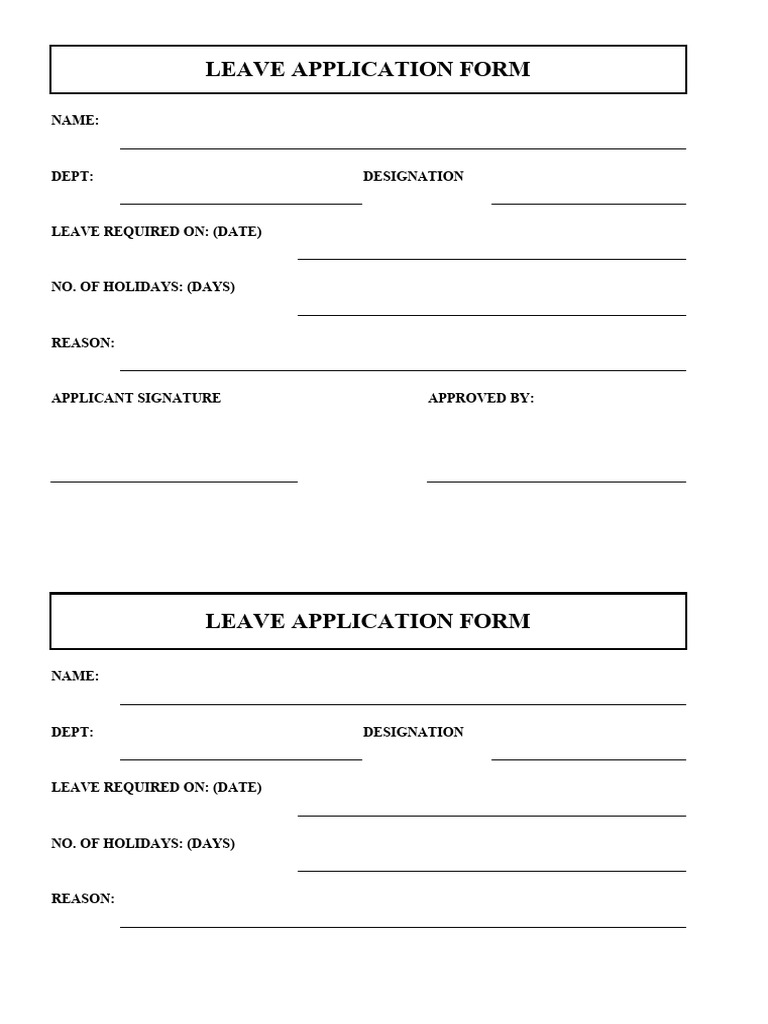Leave Application Form | PDF