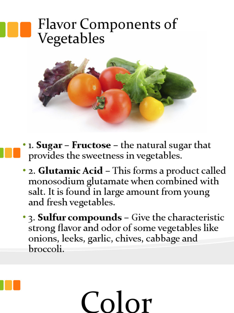 Flavor Components of Vegetables | PDF | Vegetables | Cooking