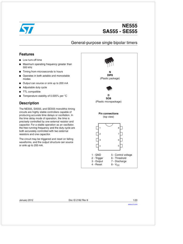 NE555 Datasheet | PDF