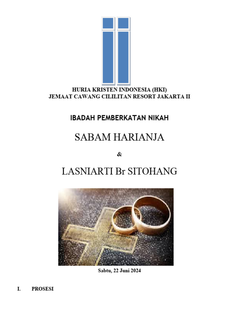 Acara Pemberkatan Harianja & Br. Sitohang | PDF | Agama & Spiritualitas
