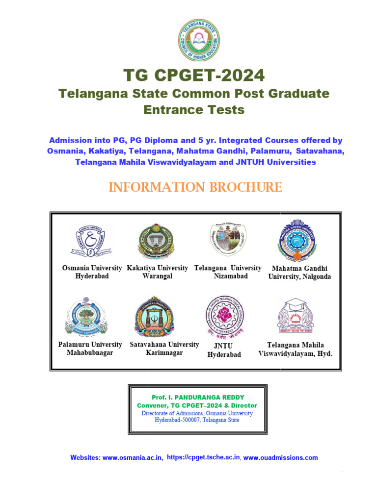 TG CPGET 23-5-2024 IB | PDF | Academic Degree | Bachelor's Degree