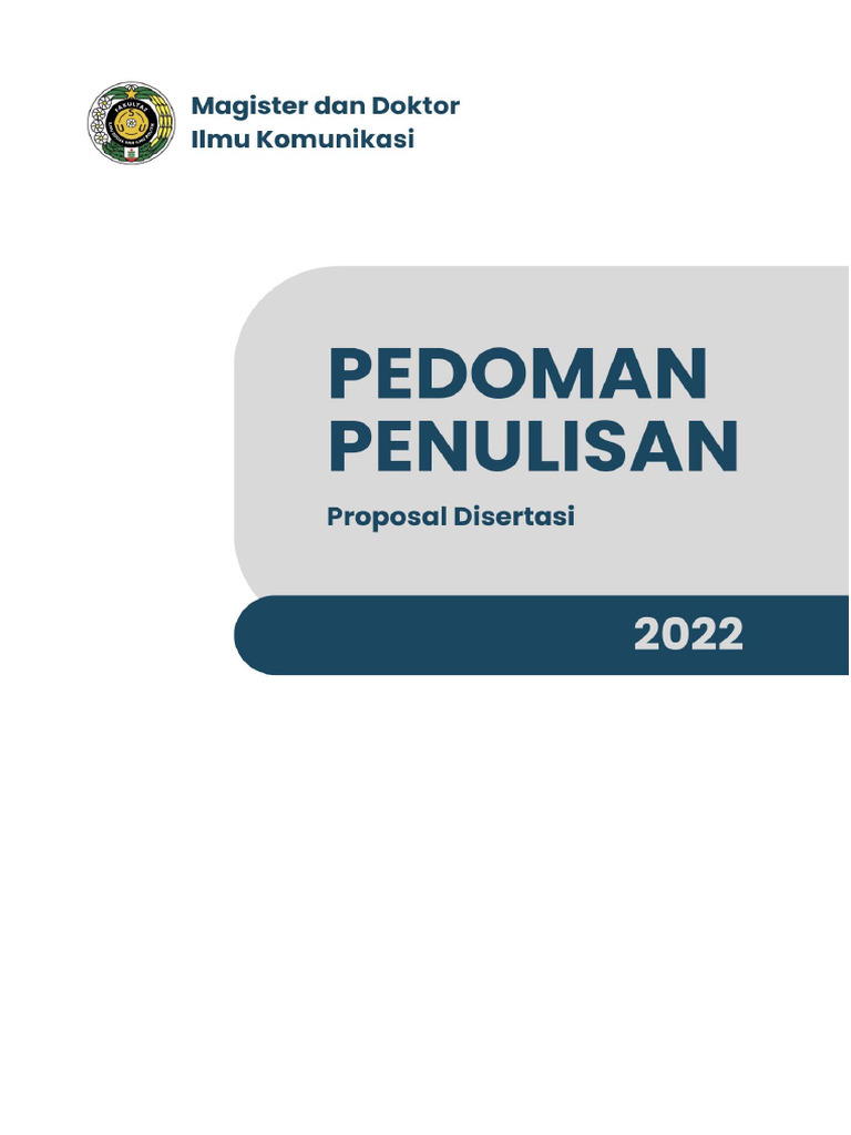 Panduan Penulisan Proposal Disertasi | PDF