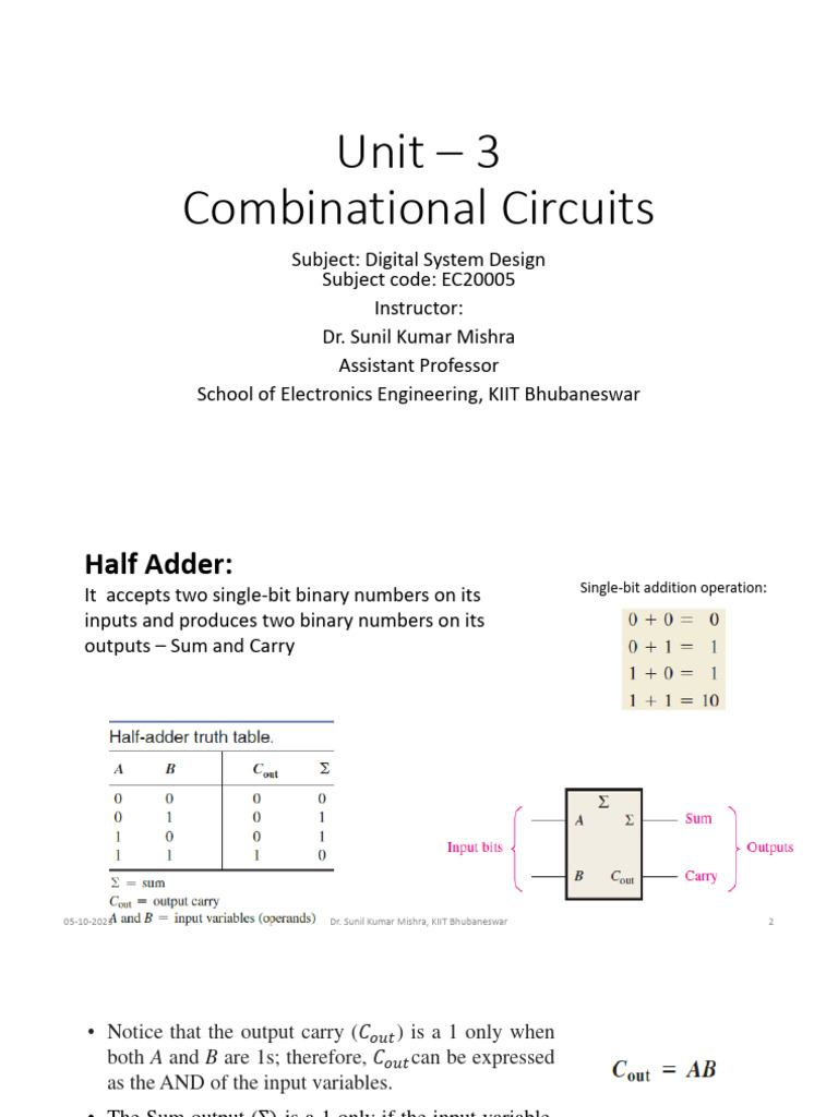 Unit 3 Combinational Circuits | PDF | Mathematics | Digital Electronics