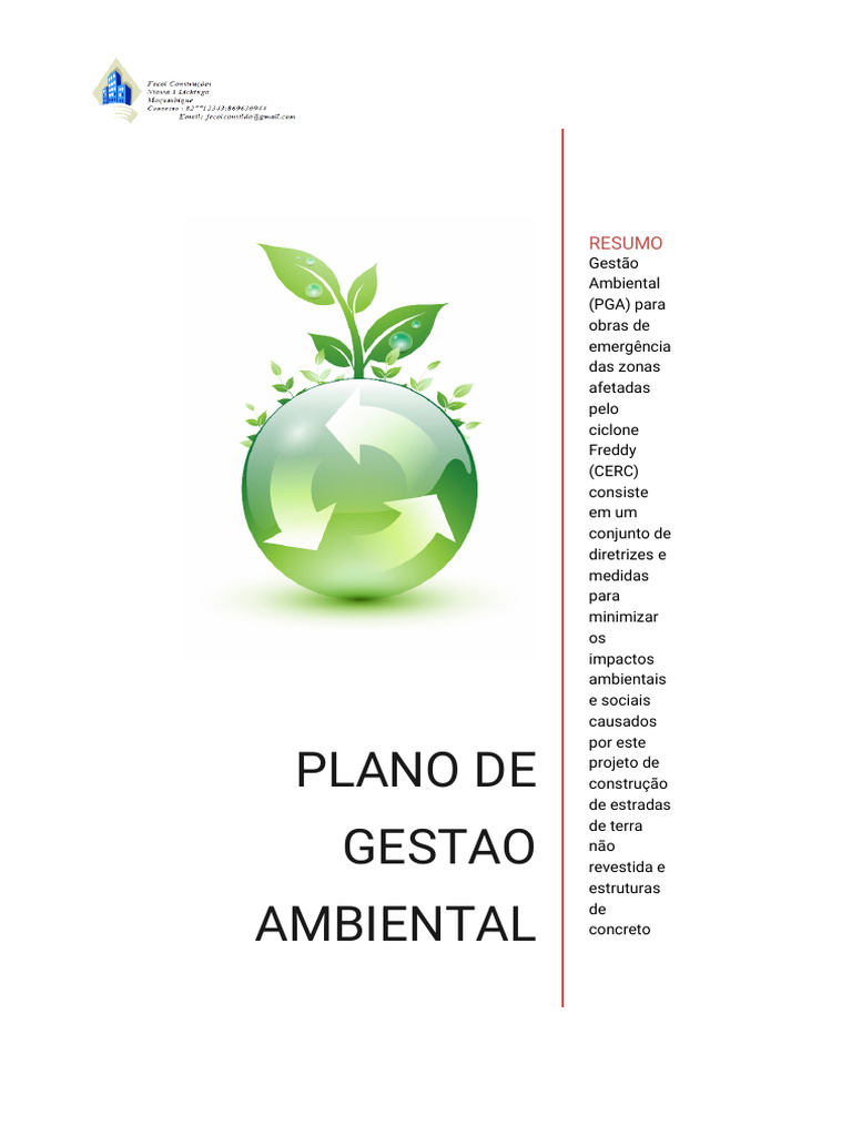 Plano de Gestão Ambiental para Obras de Emergência | PDF | Desperdício ...