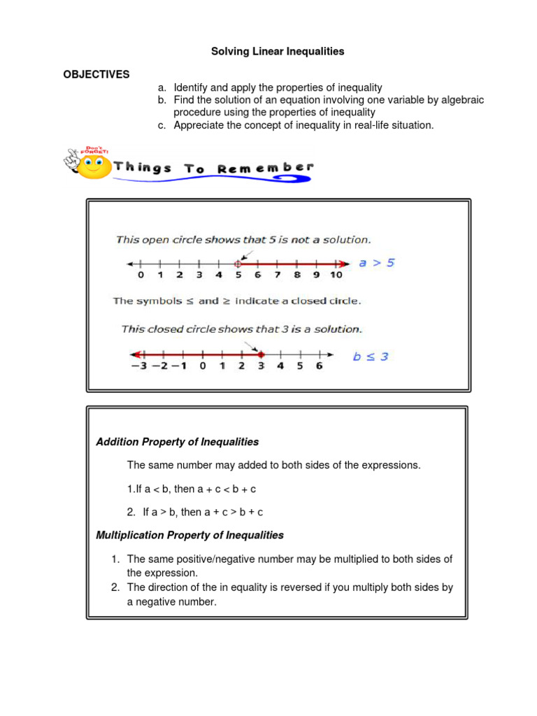 Understanding Linear Inequalities | PDF | Equations | Mathematics