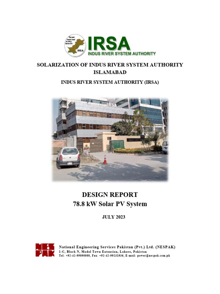 Report Solarization of Indus River System Authority (Irsa) | PDF | Photovoltaics | Photovoltaic ...