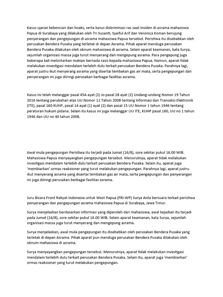 Kasus Ujaran Kebencian Dan Hoaks | PDF