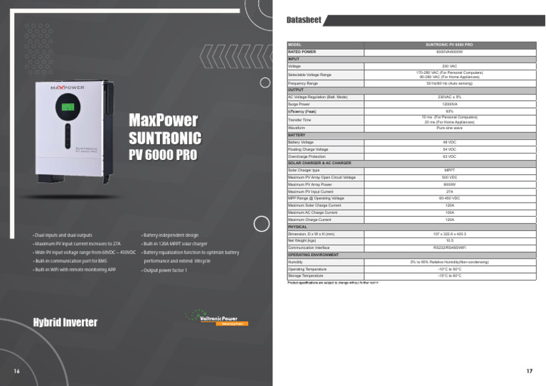 PV Pro 6000 | PDF | Battery Charger | Electronic Engineering