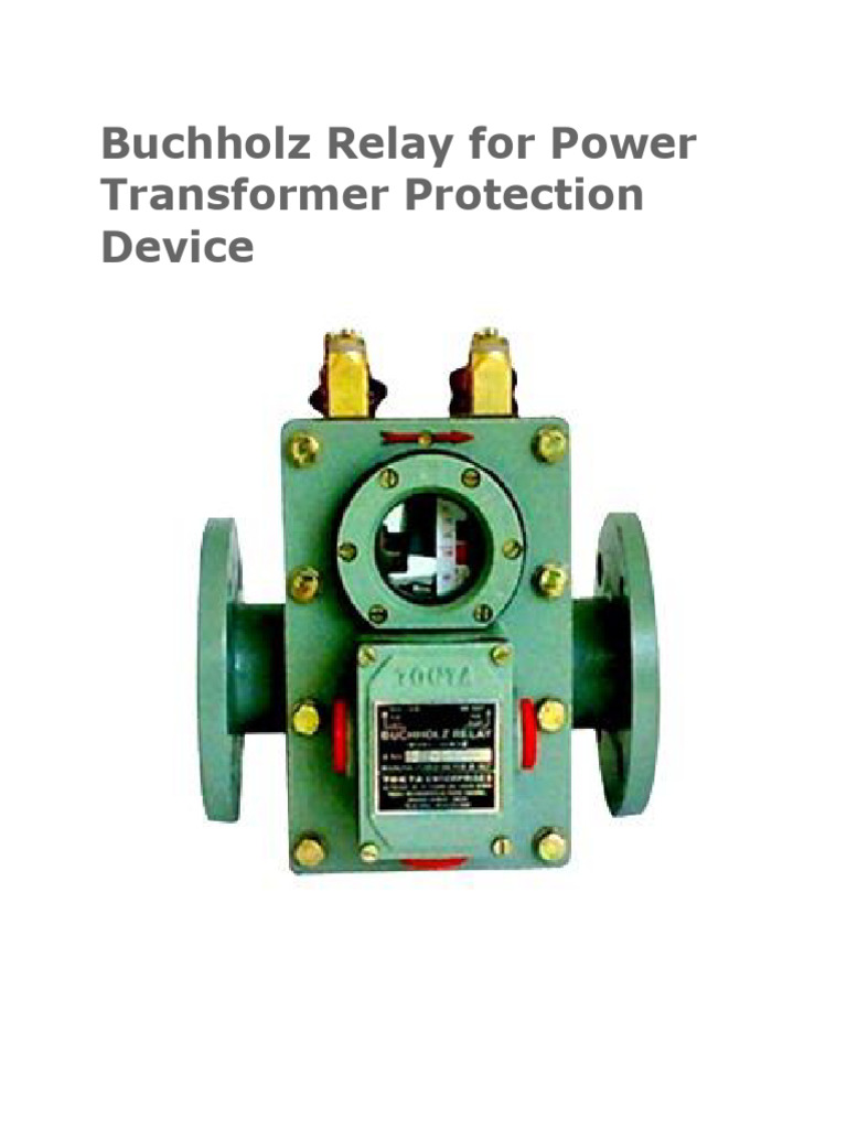 Buchholz Relay For Power | PDF | Relay | Transformer