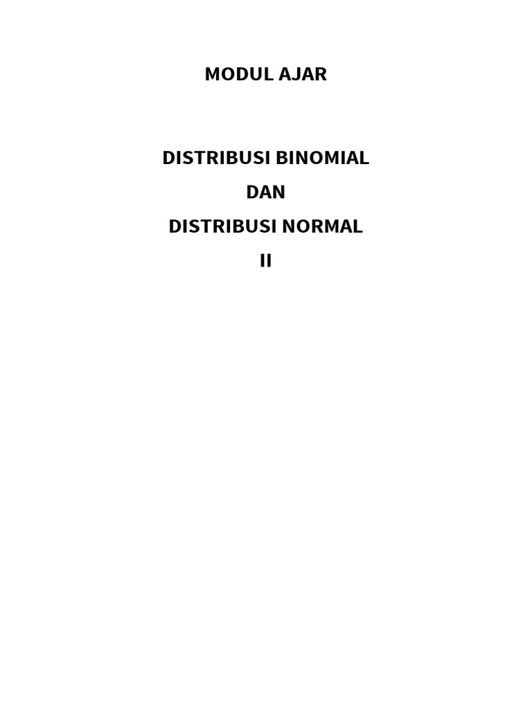 Modul Ajar Matematika - Parameter Distribusi Binominal Dan Normal ...