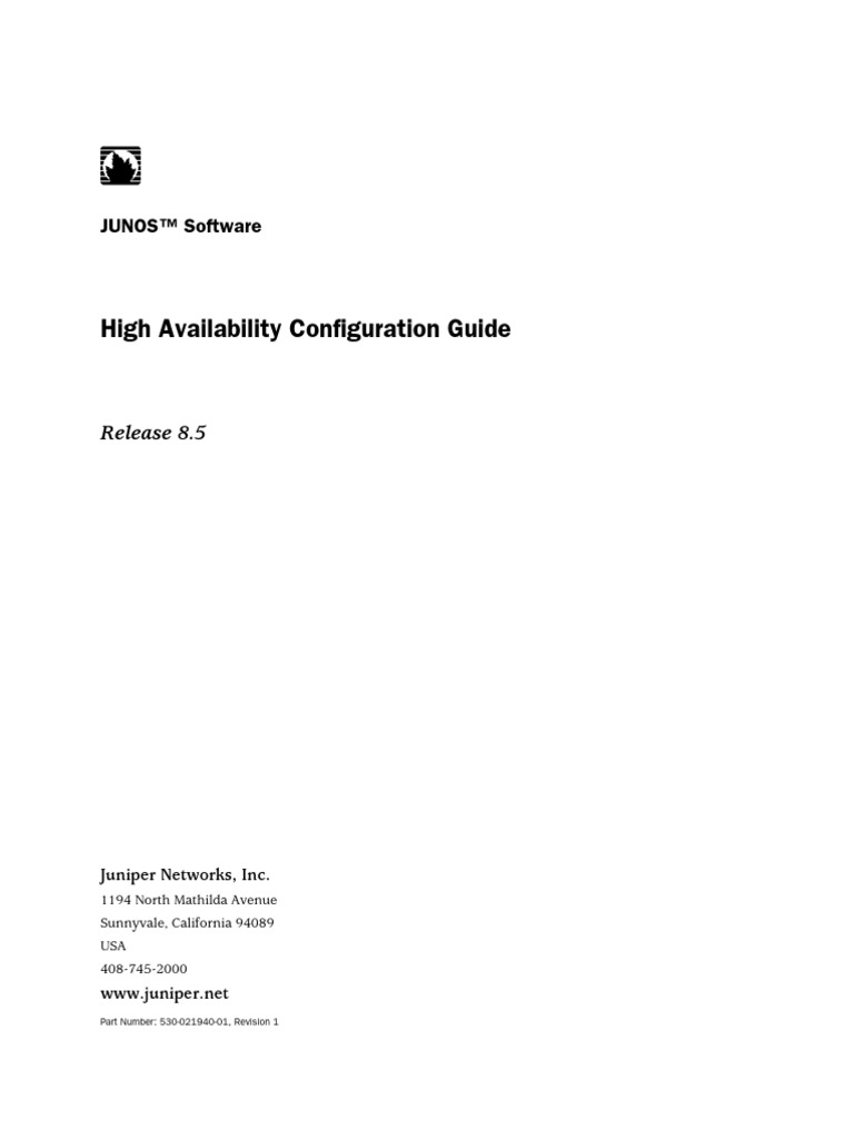 Juniper m10 High Availability Configuration Guide | PDF | Network ...