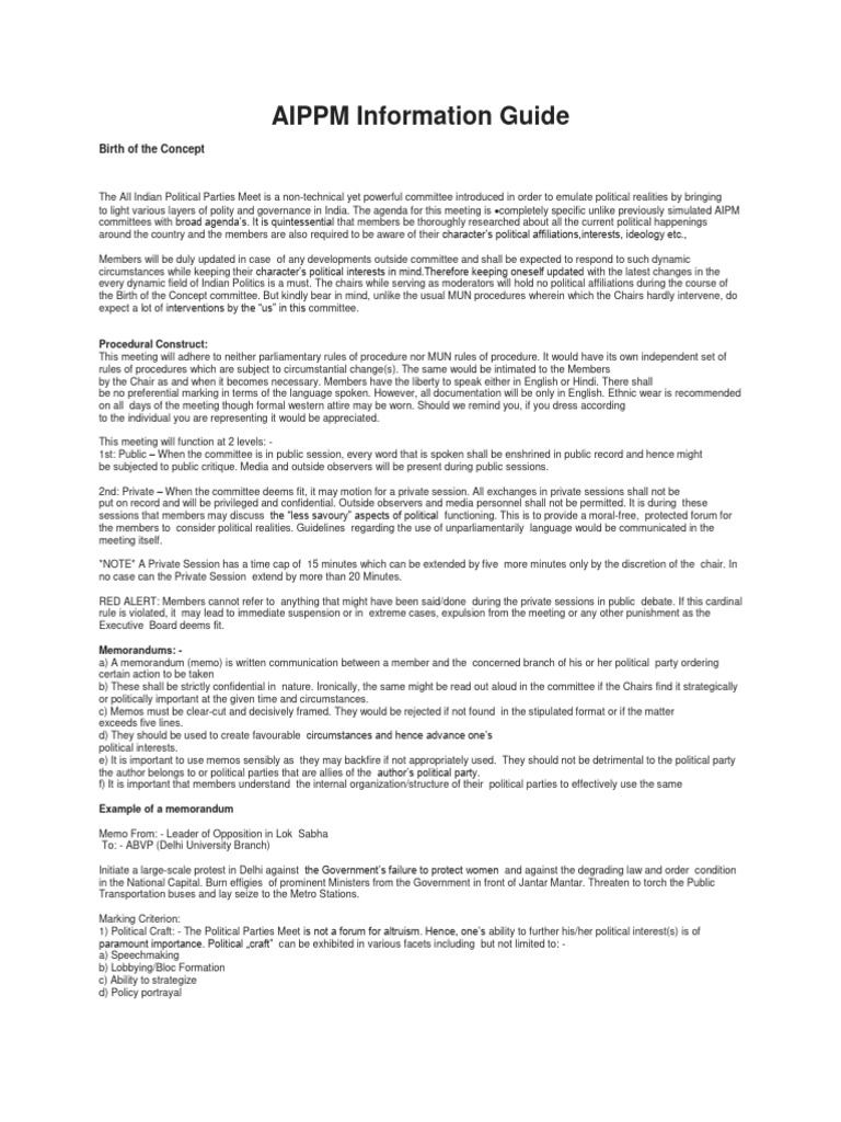 Aippm Information Guide | PDF | Memorandum | Committee
