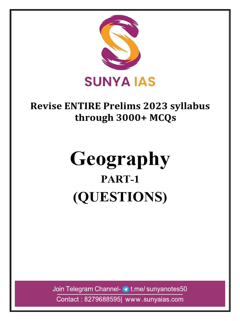 Geo Mapping - Revise through 3000+ MCQs - Sunya IAS | PDF | Himalayas | Water