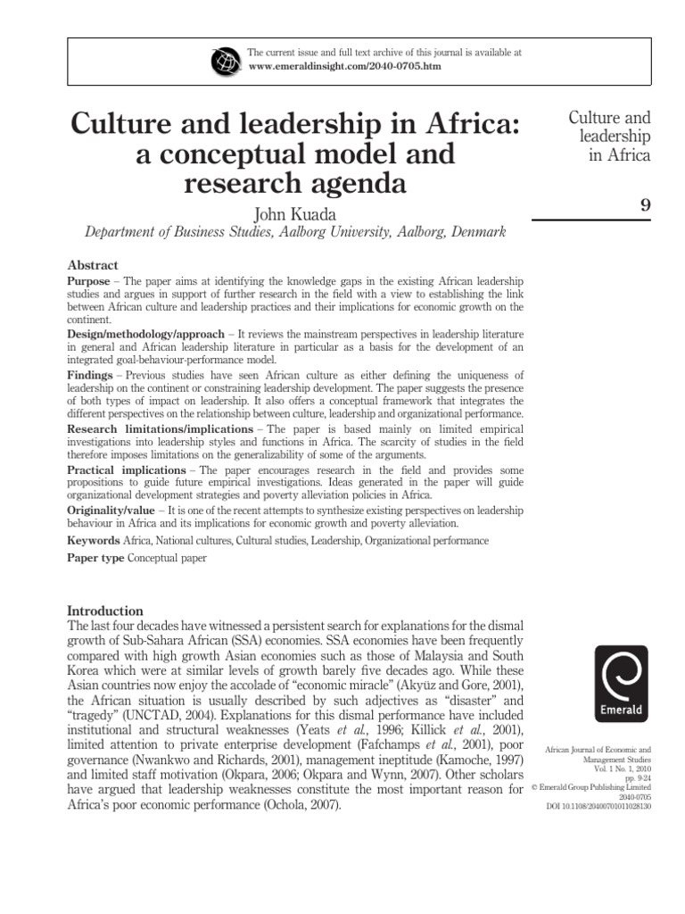African Leadership and Cultural Impact | PDF | Leadership ...