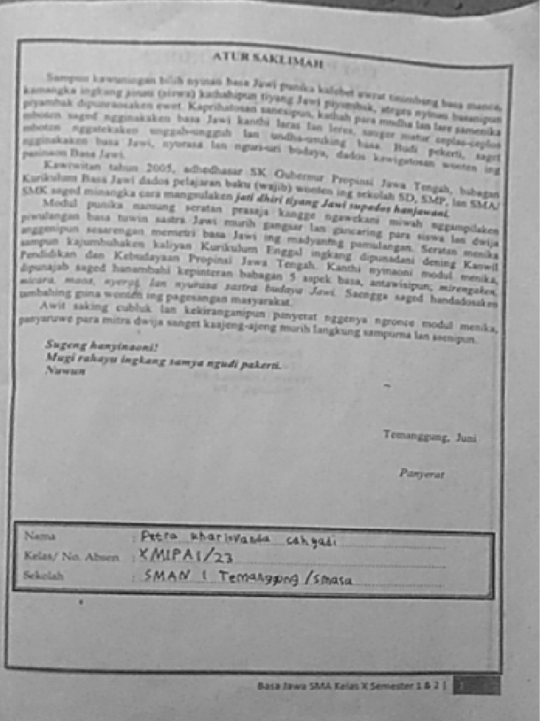 Petra Kharisvanda Cahyadi - Tembang Pangkur - XMIPA1 - 23 - BJAWA | PDF